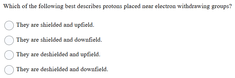 Which of the following best describes protons placed | Chegg.com