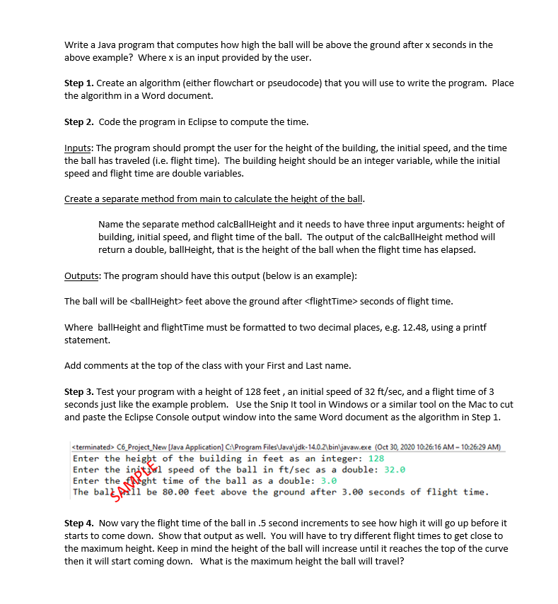 Solved Chapter 6 Project Project Name: Chpt6_Project Class | Chegg.com