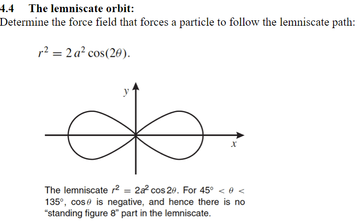 Solved 4.4 The lemniscate orbit: Determine the force field | Chegg.com
