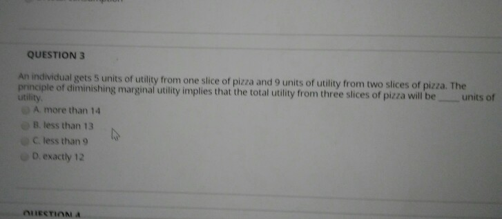 Solved QUESTION 3 individual gets s units of utility from | Chegg.com