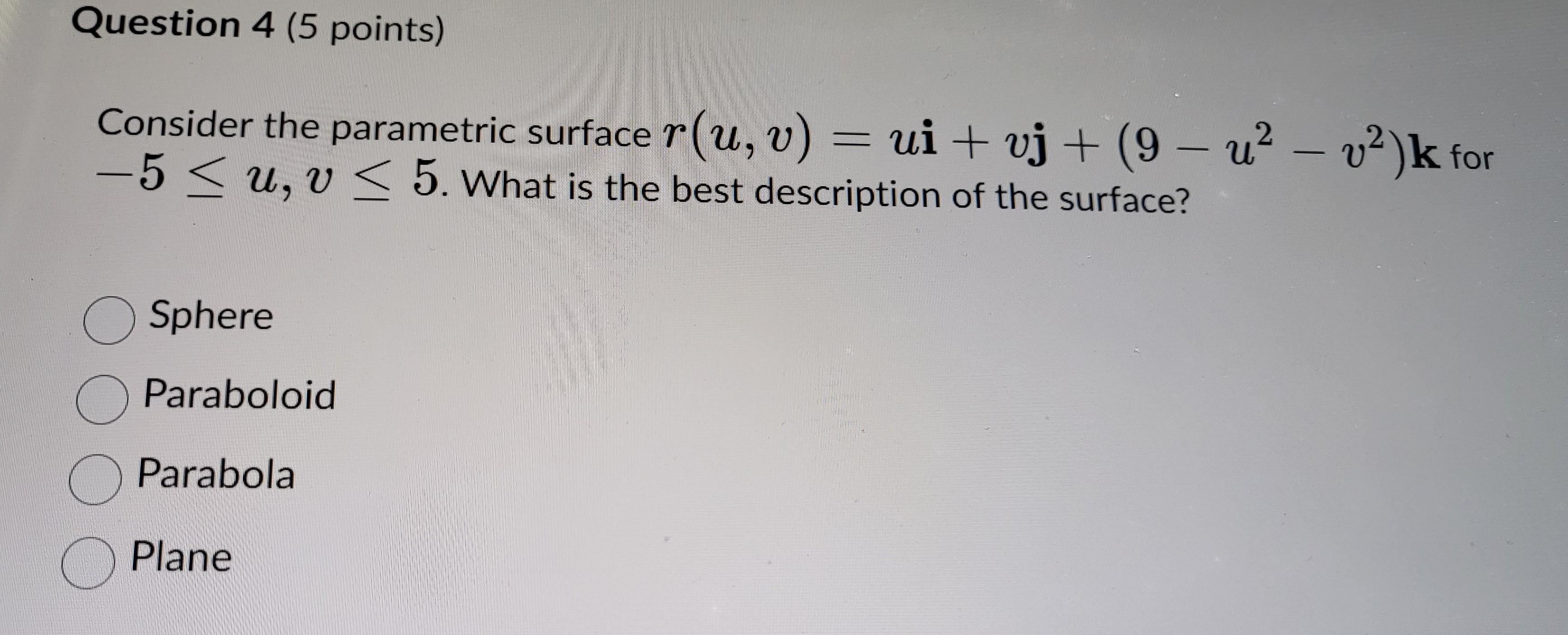 Solved Consider the parametric surface | Chegg.com