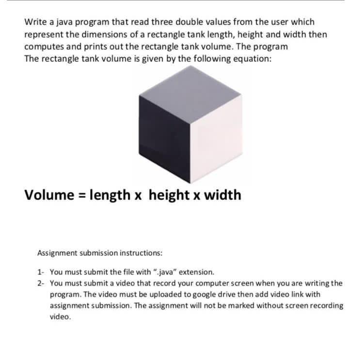 Solved Write a java program that read three double values | Chegg.com
