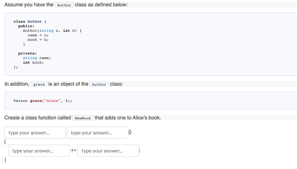 Solved Assume you have the Author class as defined below: | Chegg.com