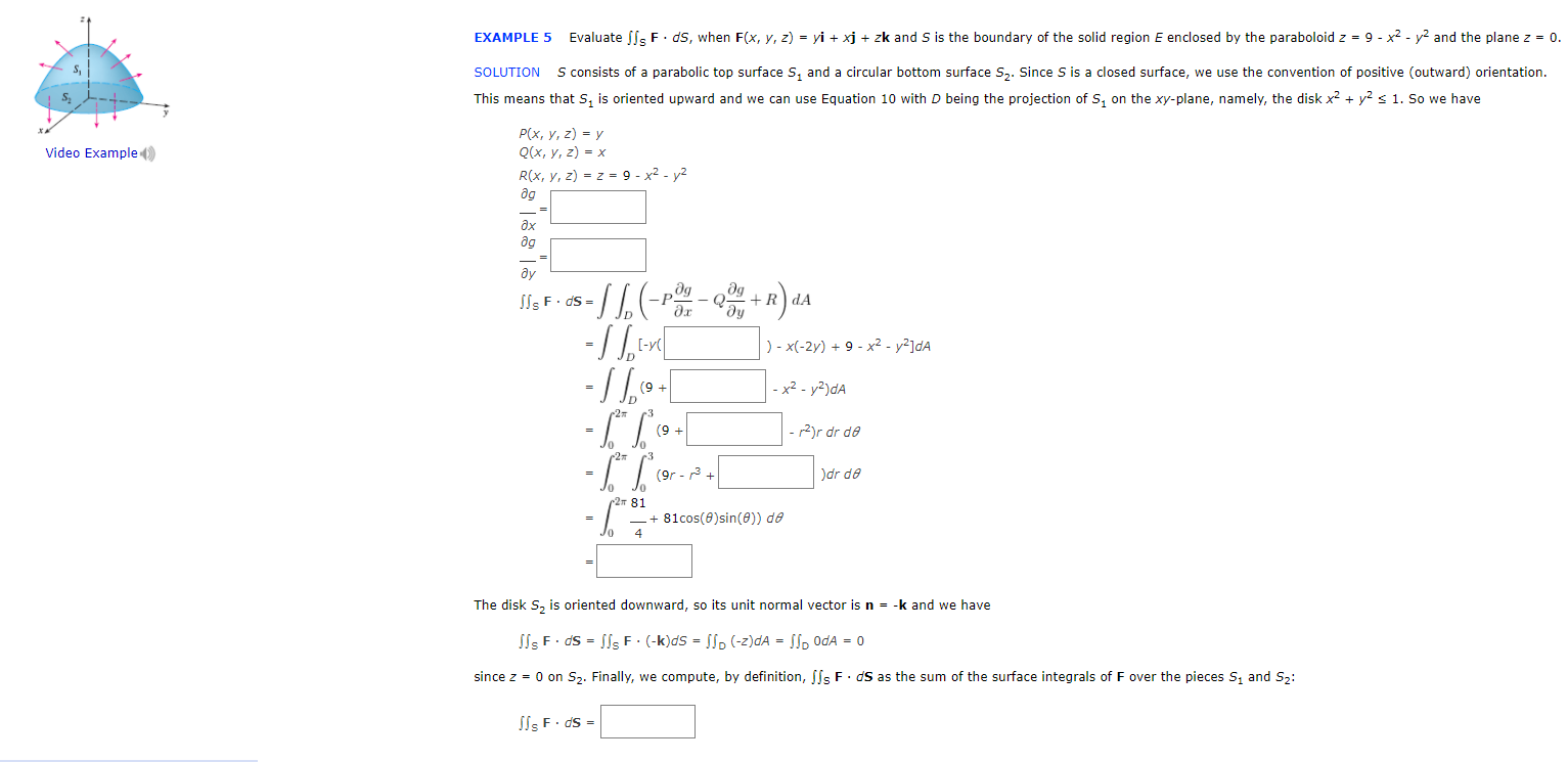 Solved EXAMPLE 5 Evaluate Sis F. ds, when F(x, y, z) = yi + | Chegg.com