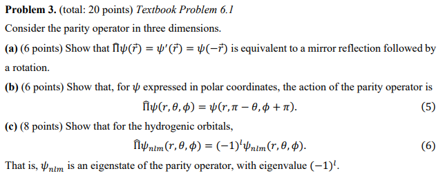 Solved Problem 3. (total: 20 points) Textbook Problem 6.1 | Chegg.com
