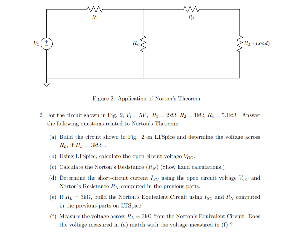 Solved w Ri R2 V + R3 RL (Load) w Figure 2: Application of | Chegg.com