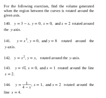 Solved For the following exercises, find the volume | Chegg.com