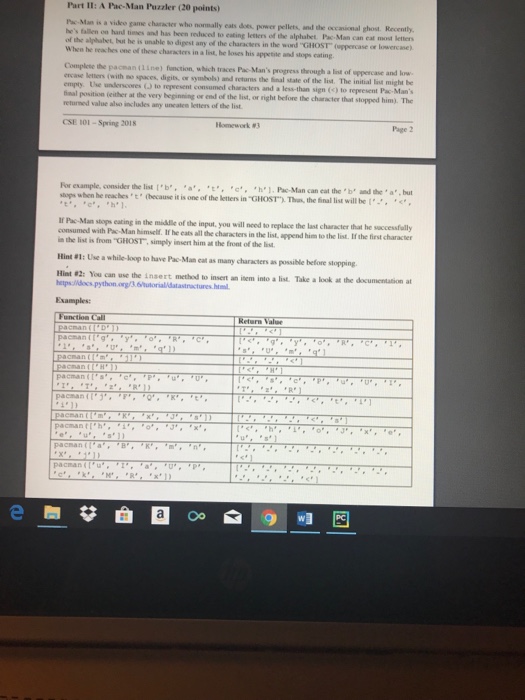 Solved Part IH: A Pac-Man Puzzler (20 points) Pac-Man is a | Chegg.com