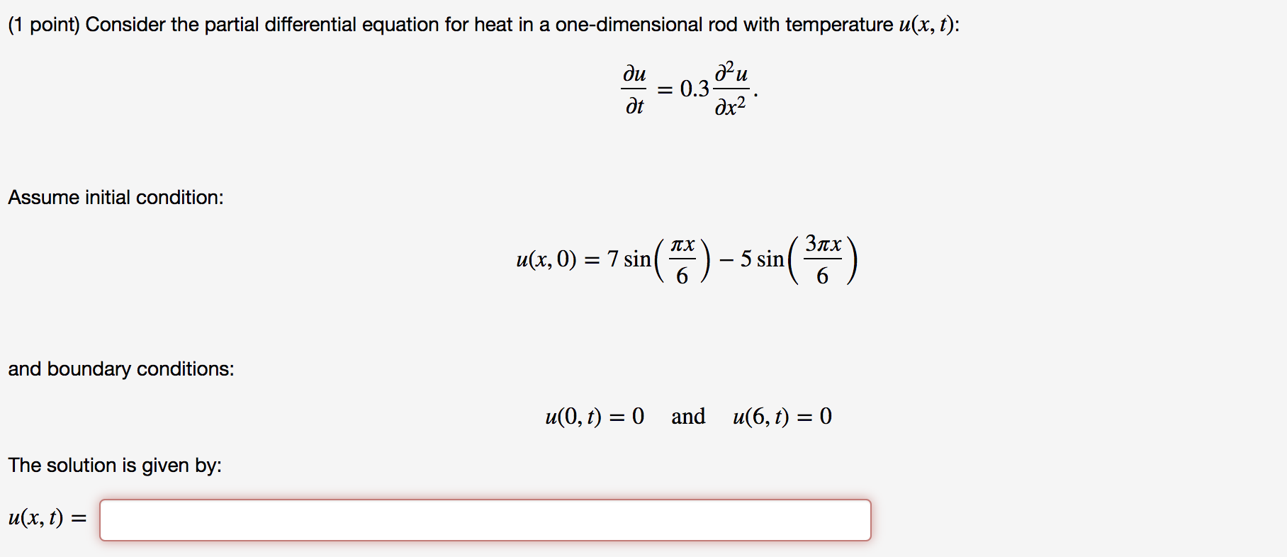 Solved Consider the partial differential equation for heat | Chegg.com