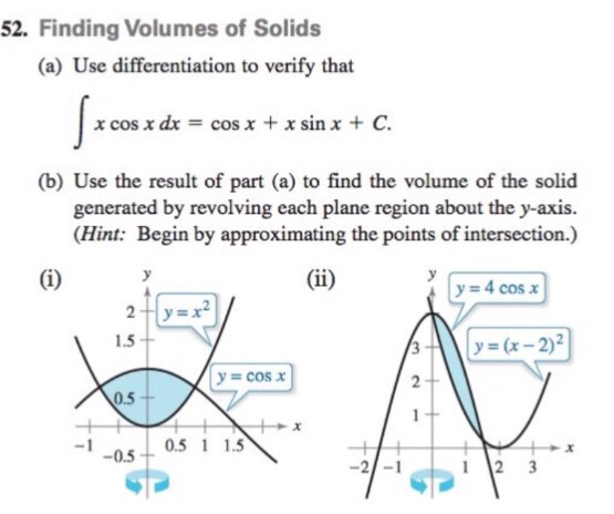 Solved 52. Finding Volumes of Solids (a) Use differentiation | Chegg.com