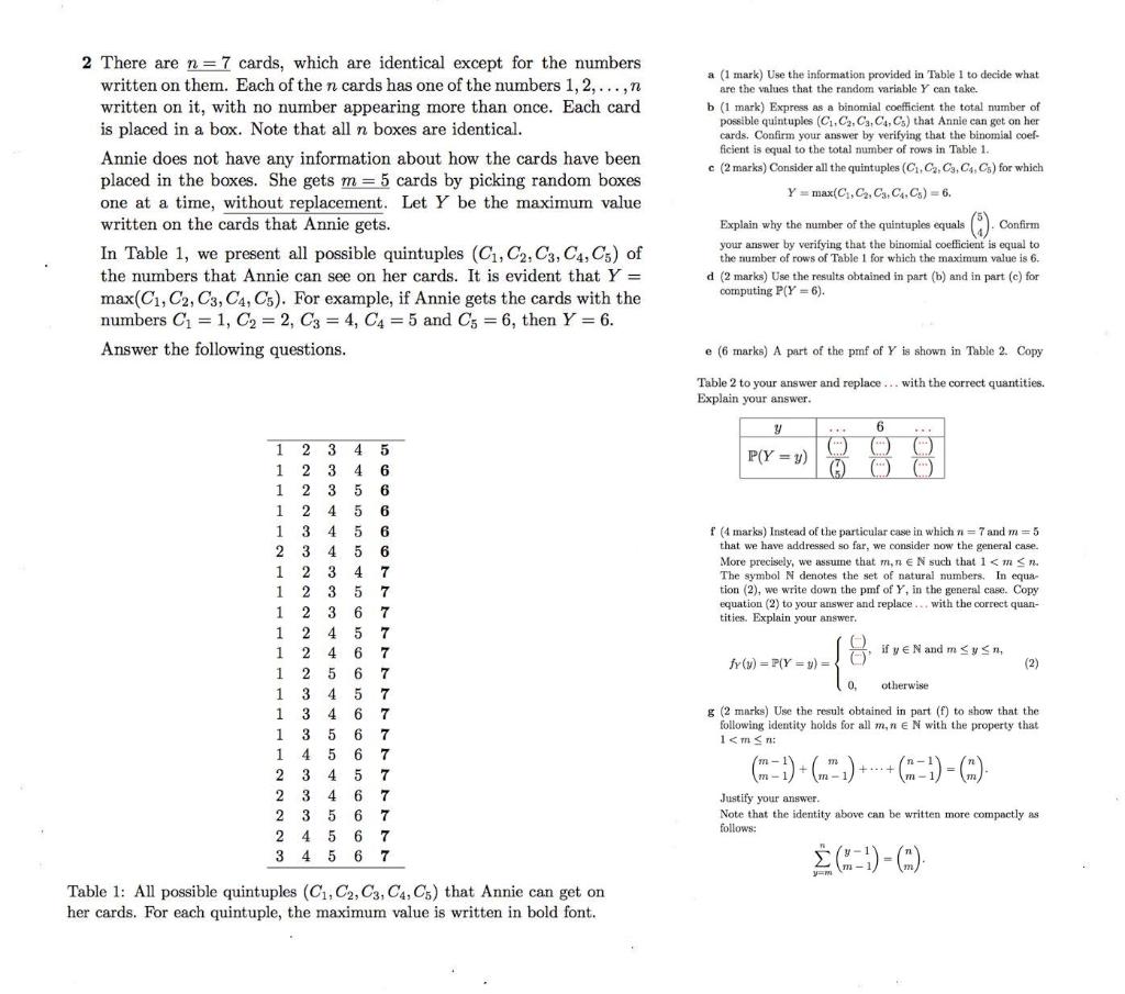 a (1 mark) Use the information provided in Table 1 to | Chegg.com