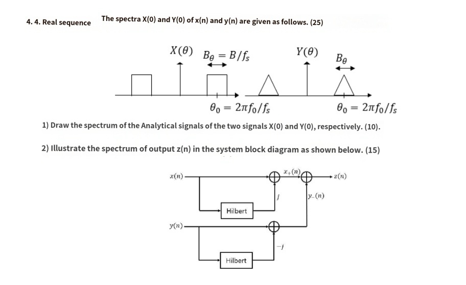 Real sequenceThe spectra x(0) ﻿and Y(0) ﻿of x(n) ﻿and | Chegg.com