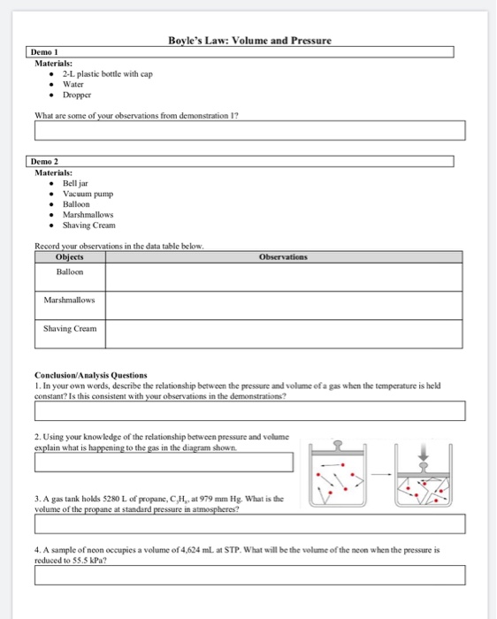 Charles' Law: Temperature and Volume Demo Materials: | Chegg.com