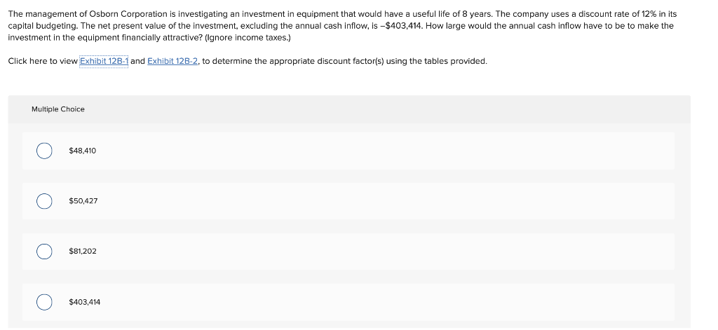 Solved The management of Osborn Corporation is investigating | Chegg.com