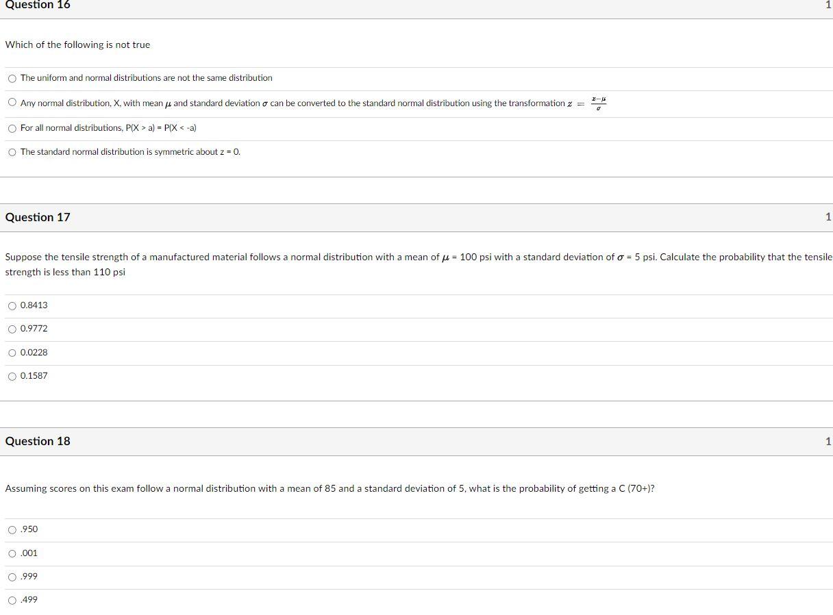 Solved Which of the following is not true The uniform and | Chegg.com