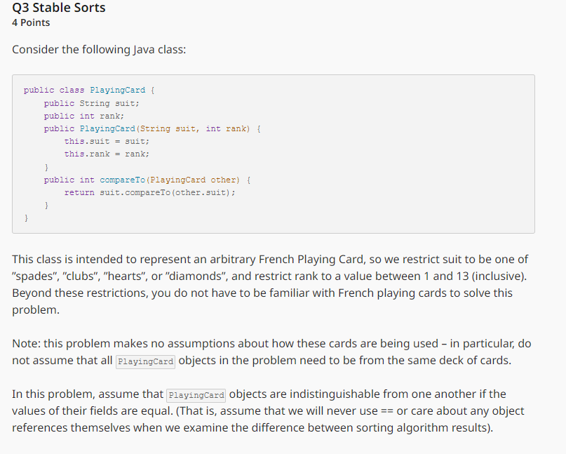 Solved \r\n2 Points Suppose we want to run a sorting | Chegg.com