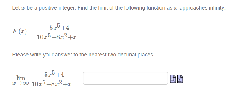 Solved Let x be a positive integer. Find the limit of the | Chegg.com