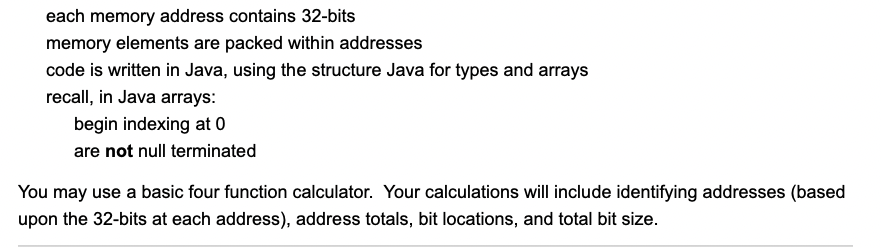 Solved each memory address contains 32-bits memory elements | Chegg.com