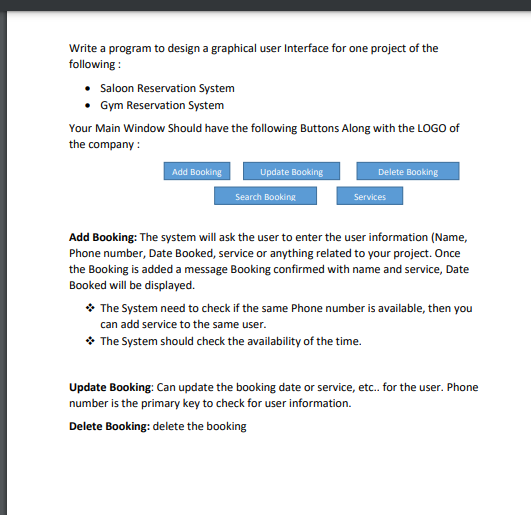 Solved Write a program to design a graphical user Interface | Chegg.com