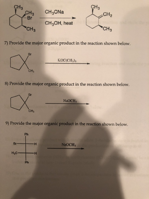 Solved CH3 CH3 CH3ONa CH2 CH3 Br CH3OH, heat CH3 CH3 7) | Chegg.com