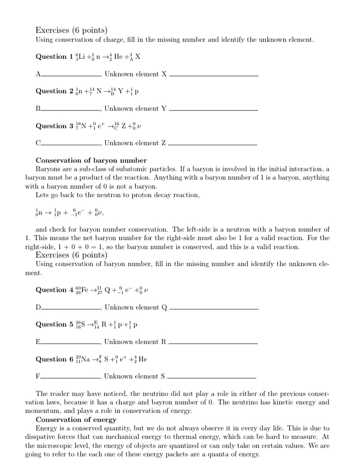 Solved Astr 104: Nuclear Reactions and Conservation Laws | Chegg.com