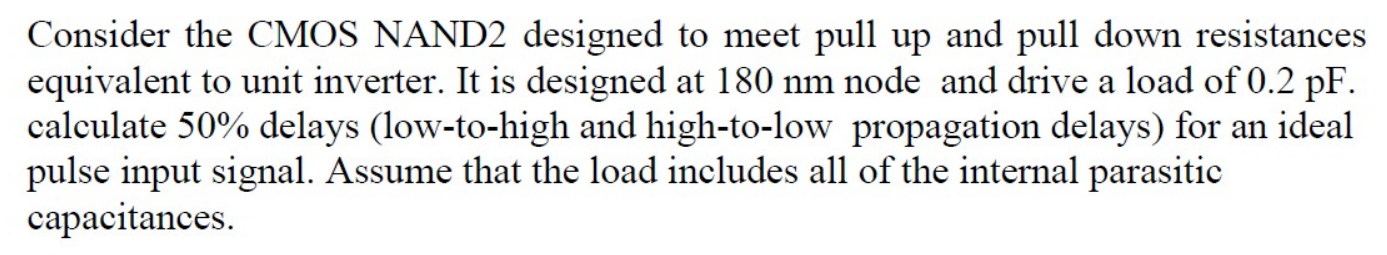 Solved Consider the CMOS NAND2 designed to meet pull up and | Chegg.com