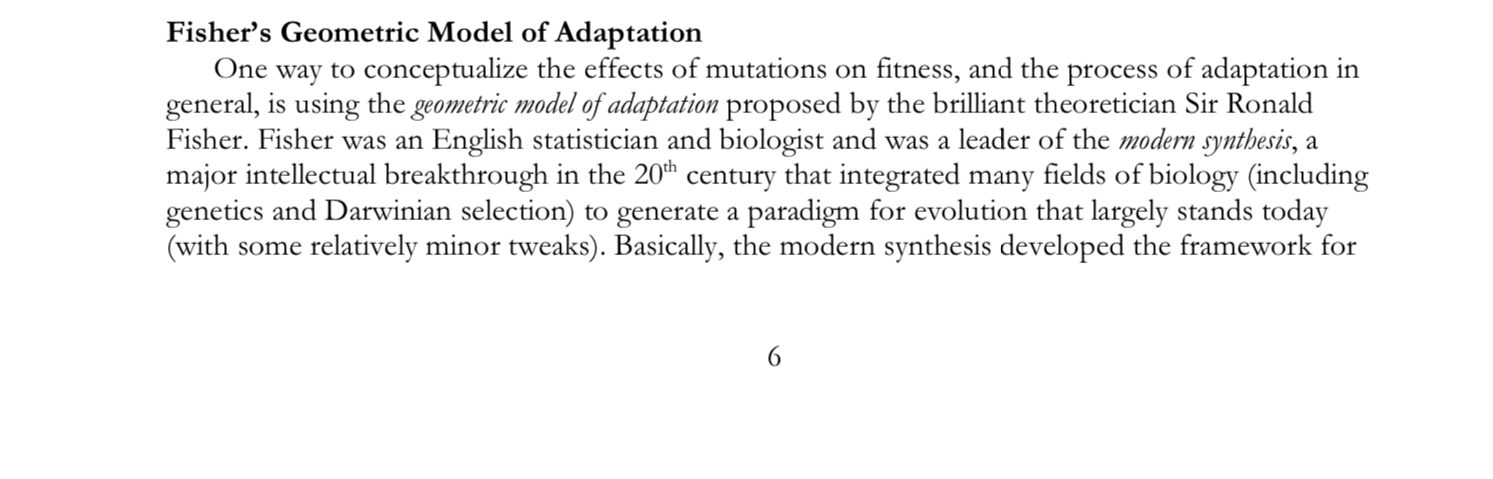 Solved Fisher's Geometric Model of Adaptation One way to | Chegg.com