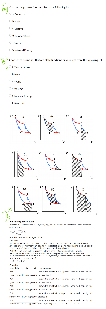 A) Choose the process functions from the following | Chegg.com