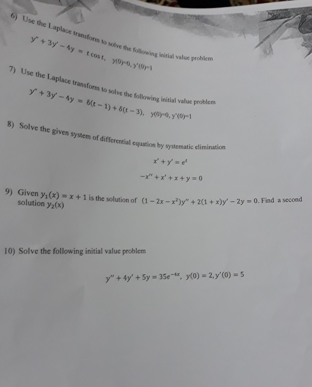 Solved 1) Find values of m such that xm. İs a solution of | Chegg.com