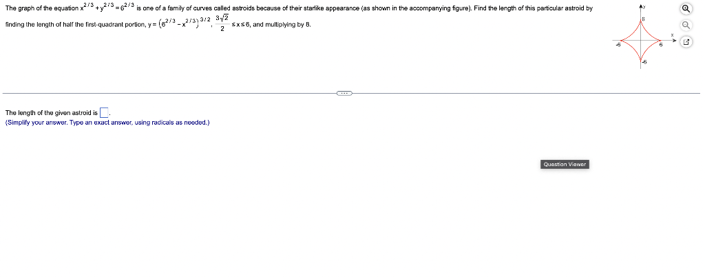 Solved The graph of the equation x2/3 + y2/3=62/3 is one of | Chegg.com