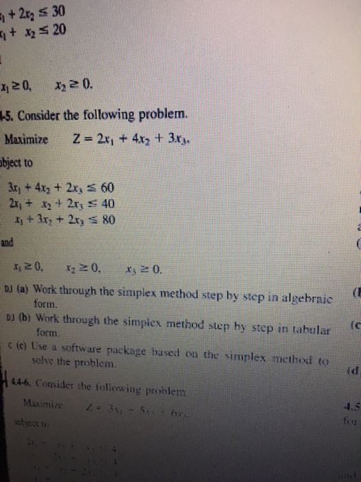 Solved +2x2 30 t 2 20 x0. 5. Consider the following problem. | Chegg.com
