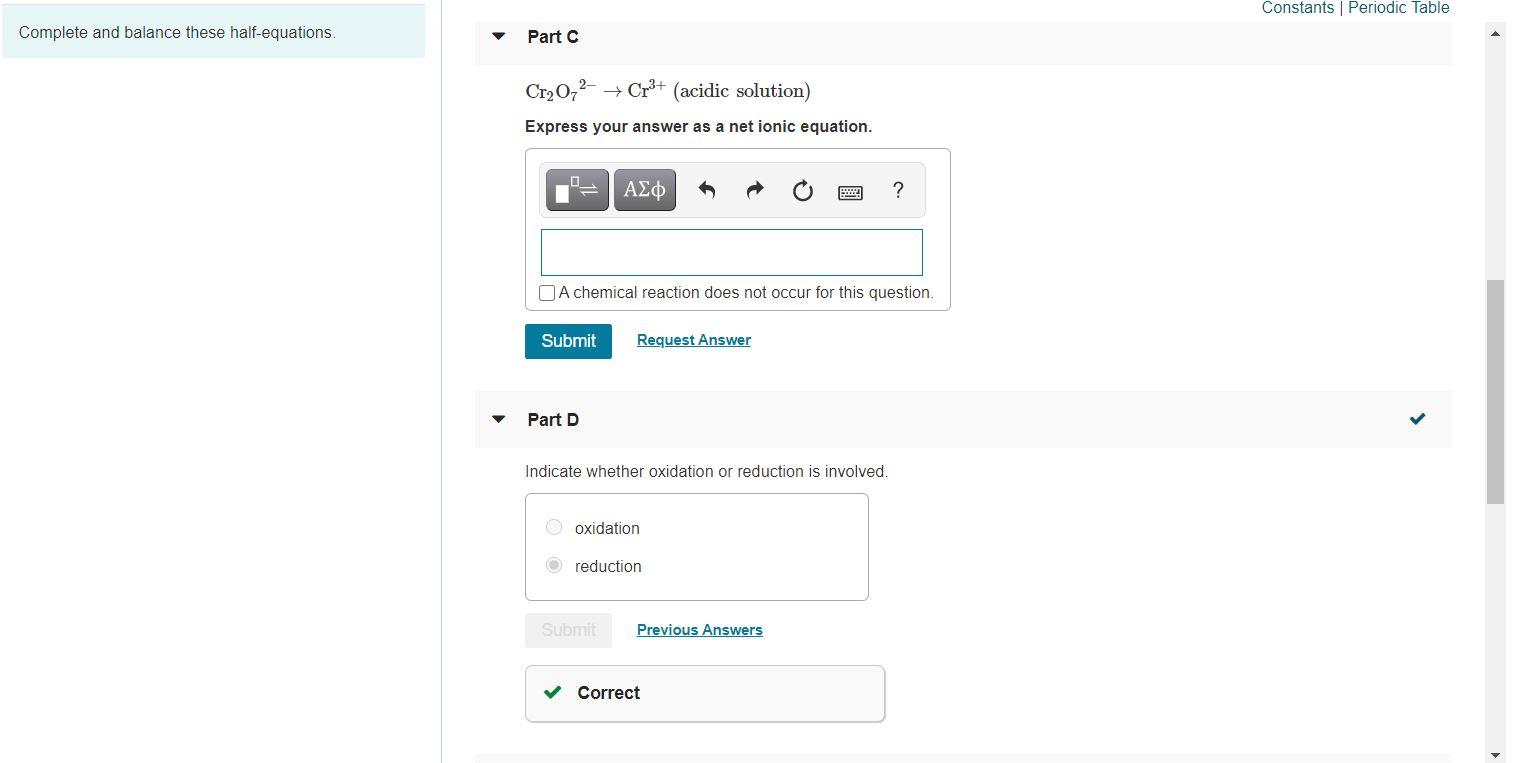 Solved Constants Periodic Table Complete and balance these | Chegg.com