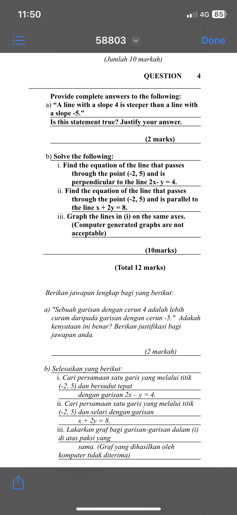 Solved Provide complete answers to the following: a) "A line | Chegg.com