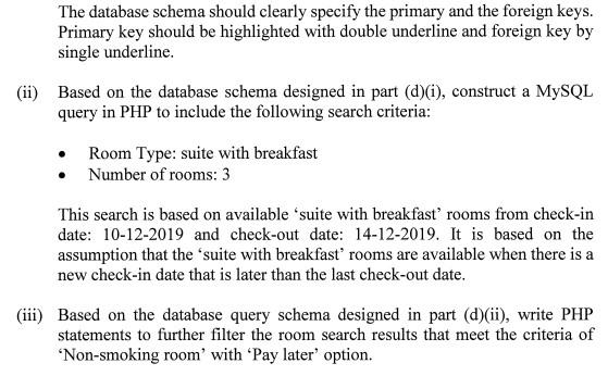 Solved nny Lagoon Resort booking system has a database which | Chegg.com