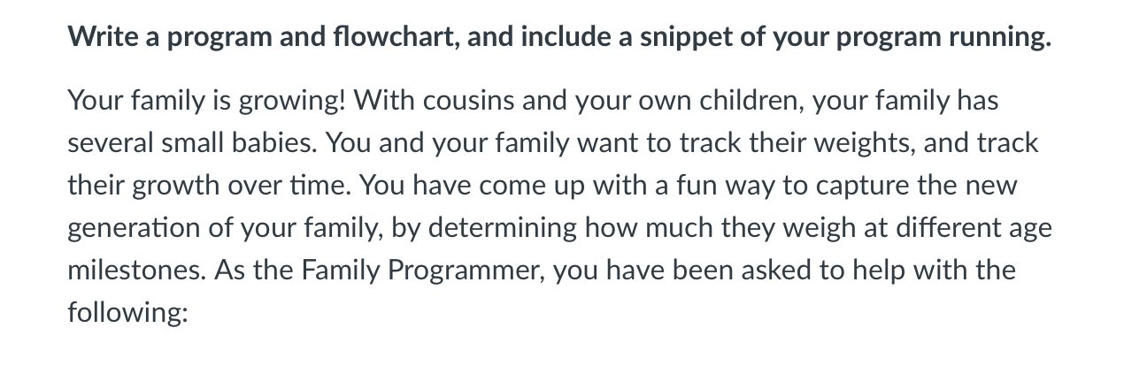 Solved Write a program and flowchart, and include a snippet | Chegg.com