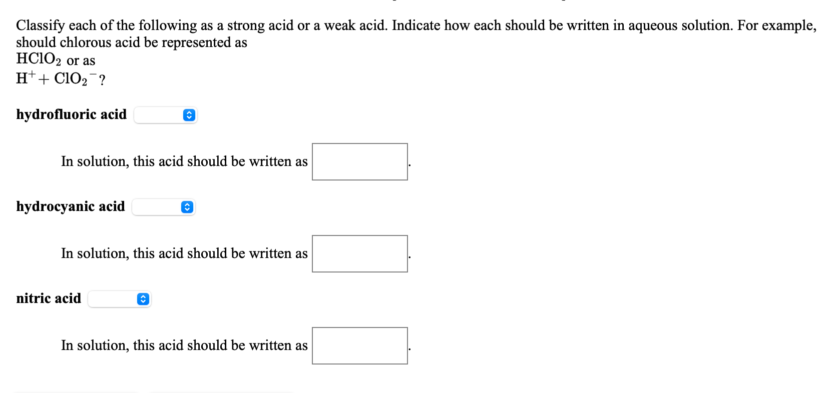 Solved There are 6 strong acids you need to know. List their | Chegg.com