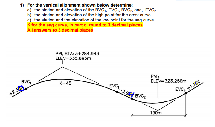 Solved 1) For the vertical alignment shown below determine: | Chegg.com