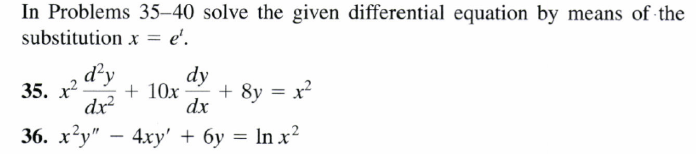 Solved In Problems 35-40 solve the given differential | Chegg.com