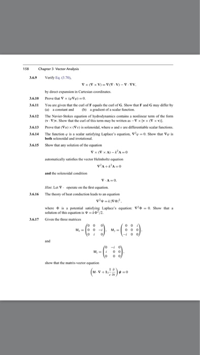 Solved Verify Eq 370 Nabla Times Nabla Times V 