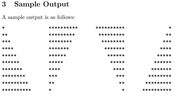 Solved Required Write C Program Displays 4 Triangles Asterisks Tabular Format Output Include 6745