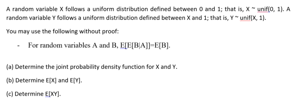 Solved A random variable X follows a uniform distribution | Chegg.com