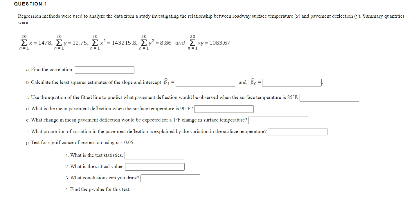 Solved QUESTION 1 Regression methods were used to analyze | Chegg.com