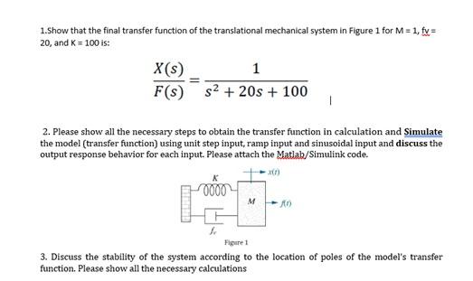 Solved 1 1.Show that the final transfer function of the | Chegg.com
