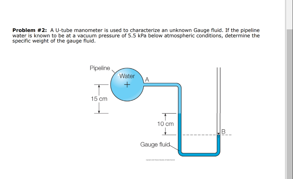 Solved Problem #2: A U-tube manometer is used to | Chegg.com
