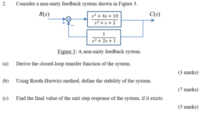 Solved 2. Consider a non-unity feedback system shown in | Chegg.com