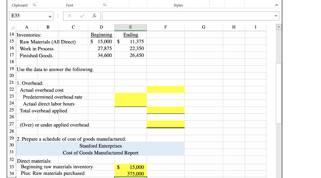 Solved 1. Calculate and dispose of overapplied or | Chegg.com