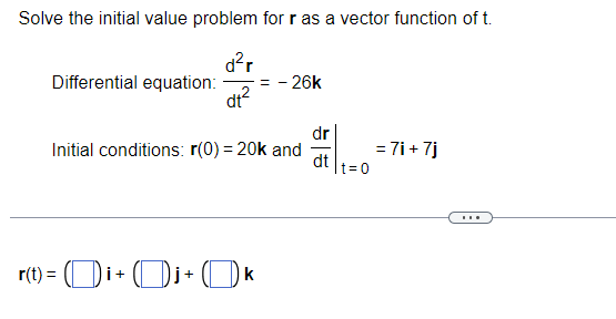 Solved Solve the initial value problem for \\( \\mathbf{r} | Chegg.com