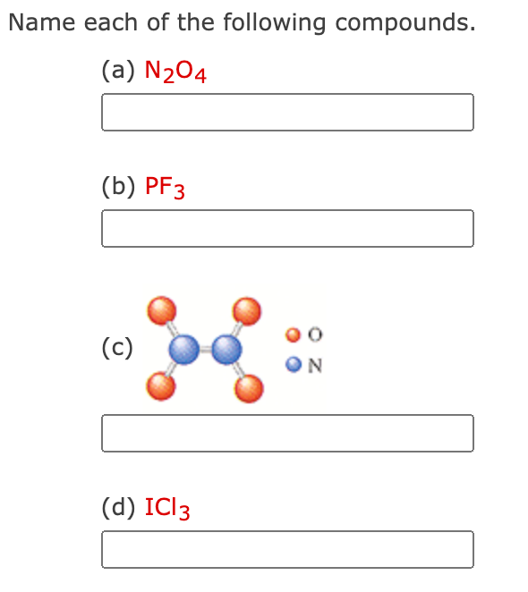 Solved Name each of the following compounds. Write the | Chegg.com