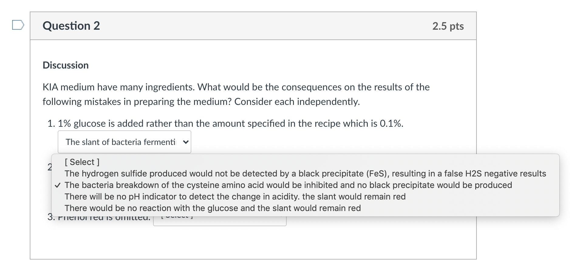 Solved Question 2 2.5 pts Discussion KIA medium have many | Chegg.com
