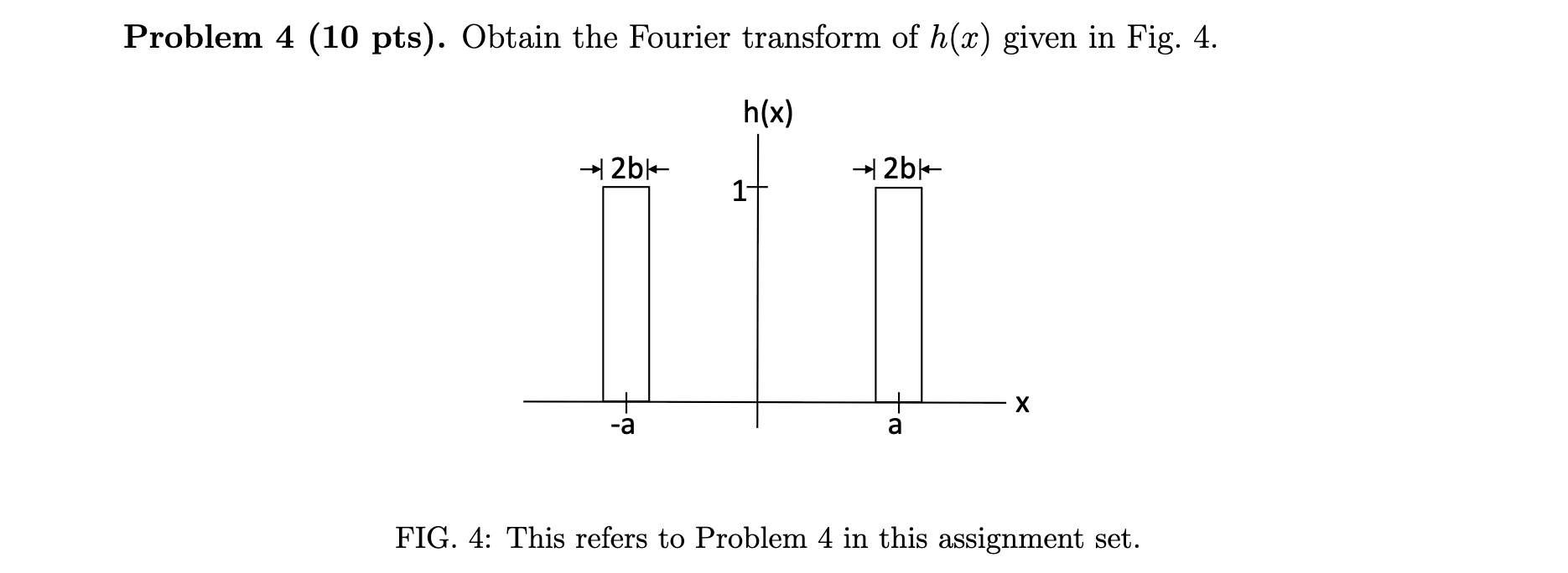 Solved Problem 4(10pts). ﻿Obtain the Fourier transform | Chegg.com